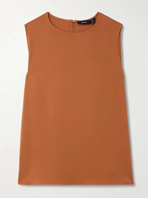 Theory Silk-satin Top - Brown
