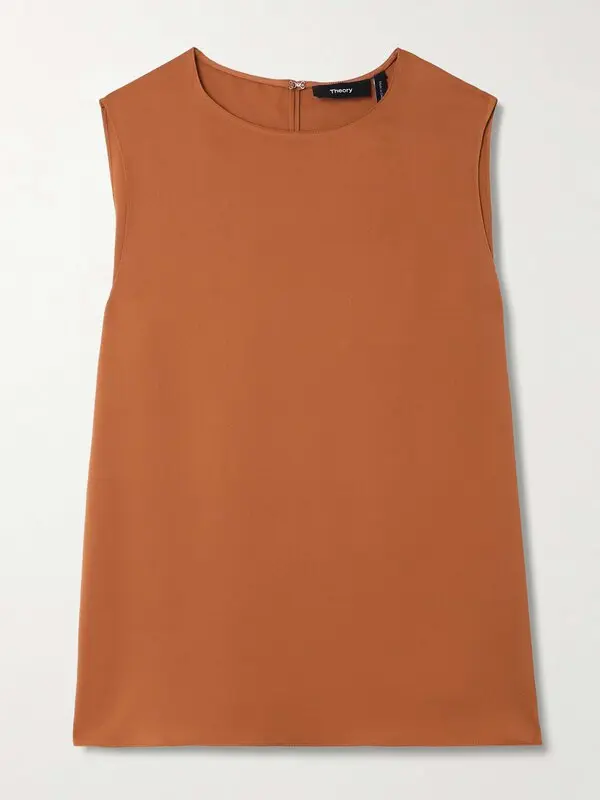 Theory Silk-satin Top - Tan
