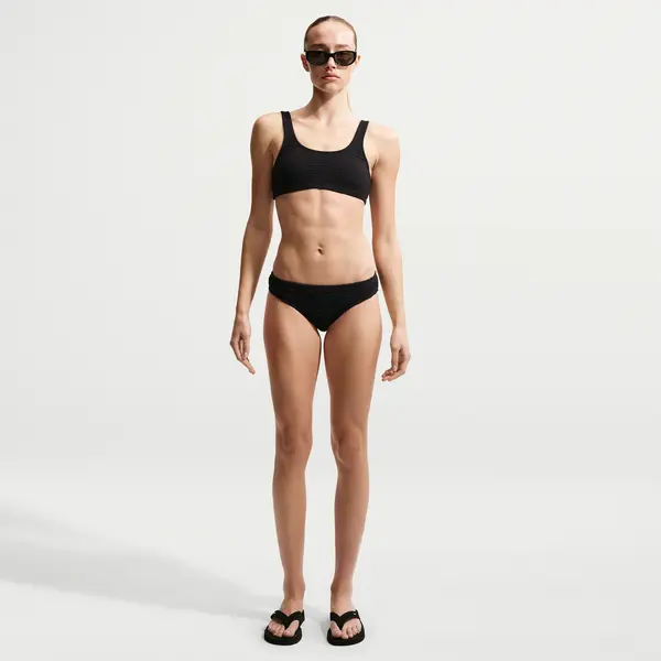 Nike Shoreline Texture Hipster Bikini Bottom - Black