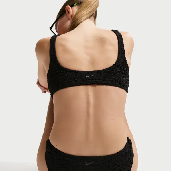 Nike Swim Shoreline Texture Hipster Bikini Bottom - Black