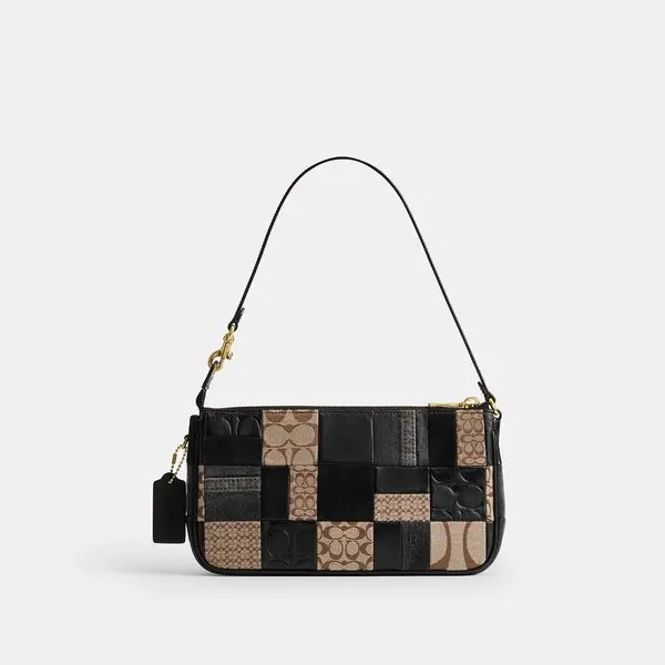 COACH Plaza Bag 25 With Patchwork - Brass/black Multi