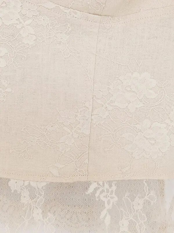 Pinko Janessa Linen Top - Beige