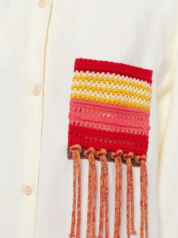LANEUS Viscose And Linen Shirt - White