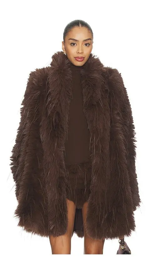 CULTNAKED Faux Fur Delight Coat - Chestnut