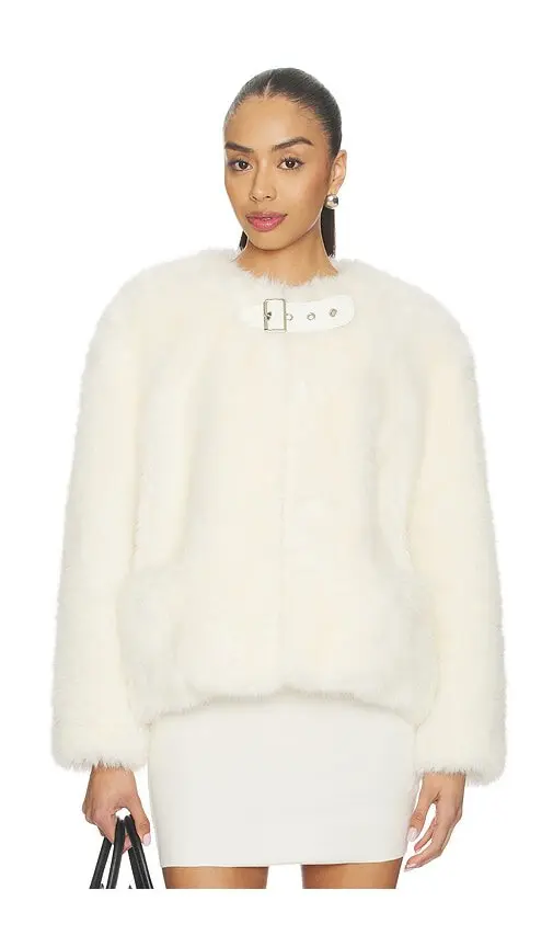 We11Done Faux Fur Belted Jacket