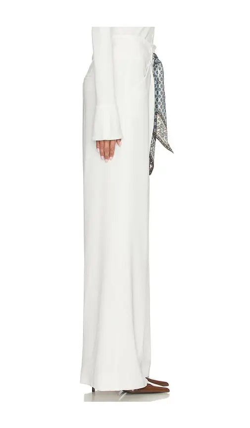 Veronica Beard Wide Leg Tailored Pants With Detachable Belt - Dove