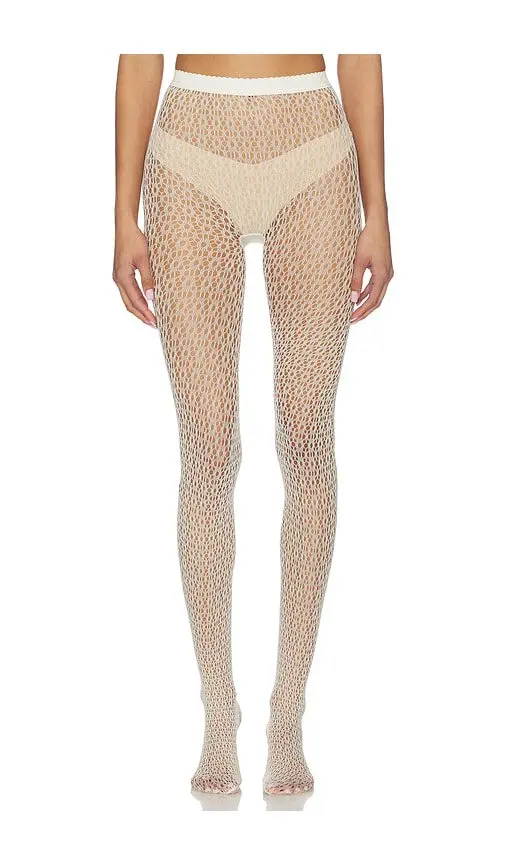 Wolford Daisy Net Tights - Buttercream
