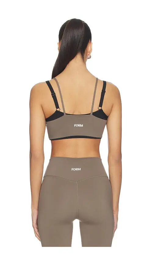 FORM Layered Sports Bra In Taupe,black