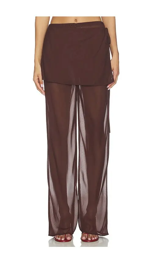 MADISON THE LABEL Sara Wide Leg Chiffon Pants