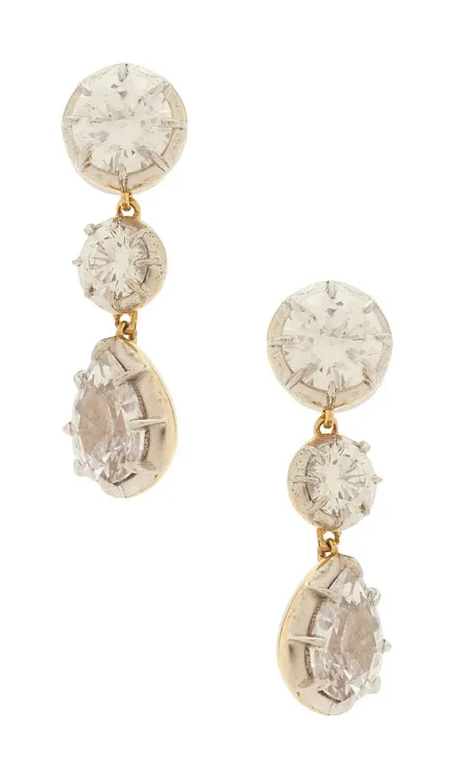 Shashi Georgian Cut Drop Earrings - Silver