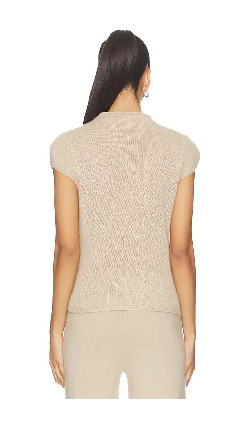 W. CASHMERE Brigitte Mock Neck Short Sleeve