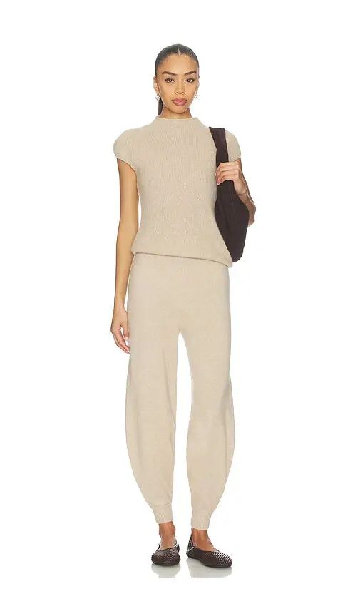 W. CASHMERE Brigitte Mock Neck Short Sleeve