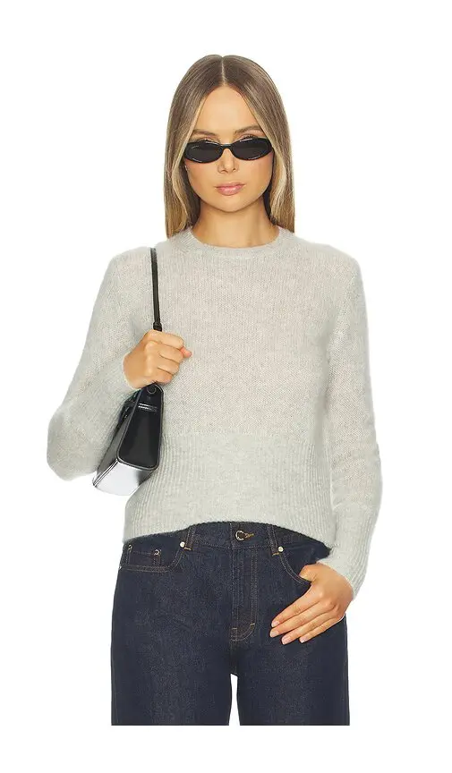 W. CASHMERE Laurel Cinched-waist Sweater In Light Grey - Mist