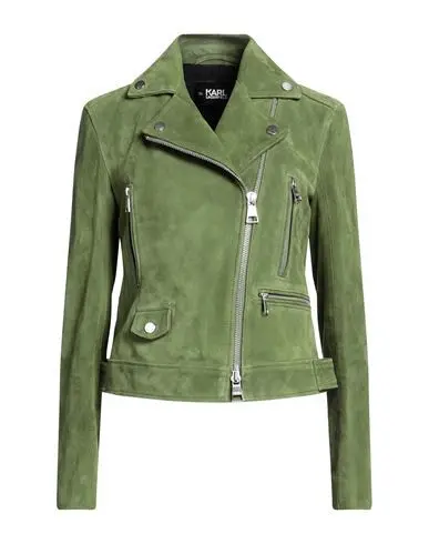 Karl Lagerfeld Suede Biker Jacket - Green