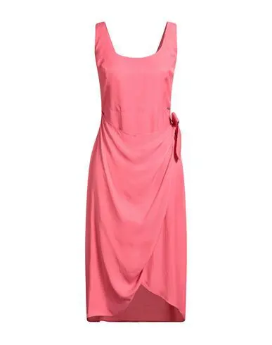 Armani Exchange Midi Asymmetric Wrap Dress - Coral