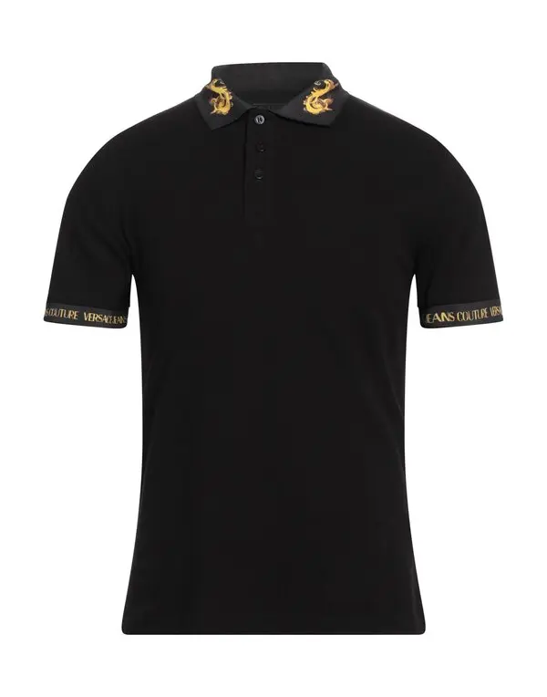 Versace Polo Shirt Size Cotton, Polyester, Elastane - Black