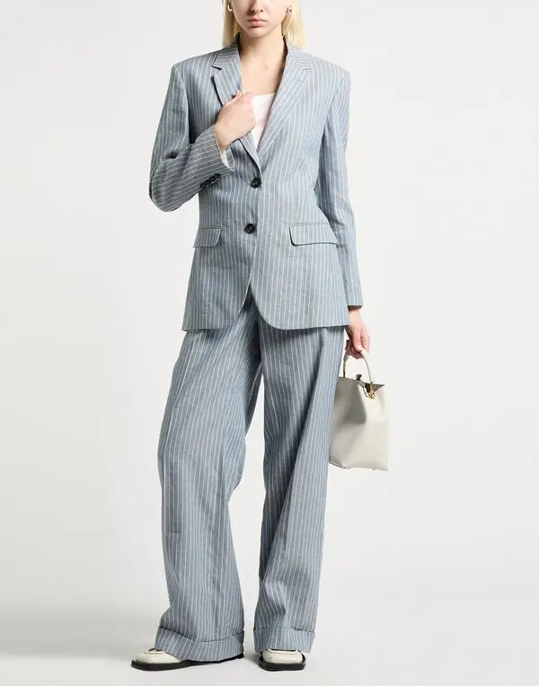 Brunello Cucinelli Single-breasted Linen, Cotton, And Hemp Blazer - Blue