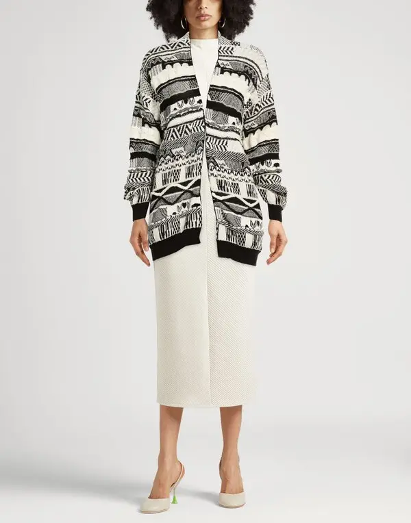LANEUS Intarsia-knit Cardigan - Black