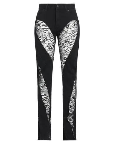 MUGLER Skinny Jeans With Lace Detail - Black