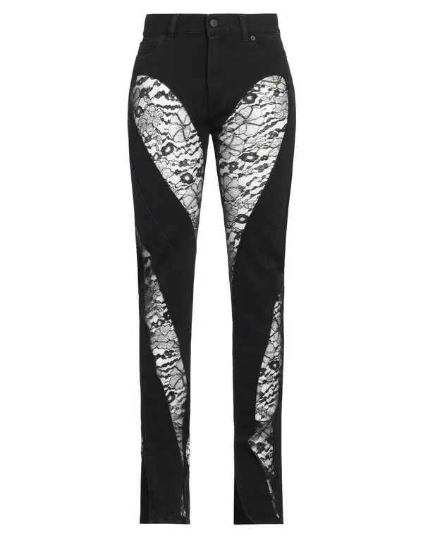 MUGLER Lace Inset Skinny Jeans
