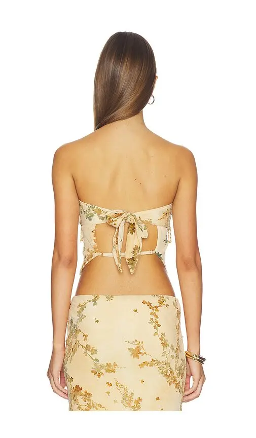 TIGER MIST Burnout Floral Fringe Tube Top