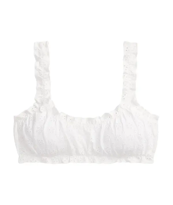 Ralph Lauren Eyelet Ruffled Bikini Top - White