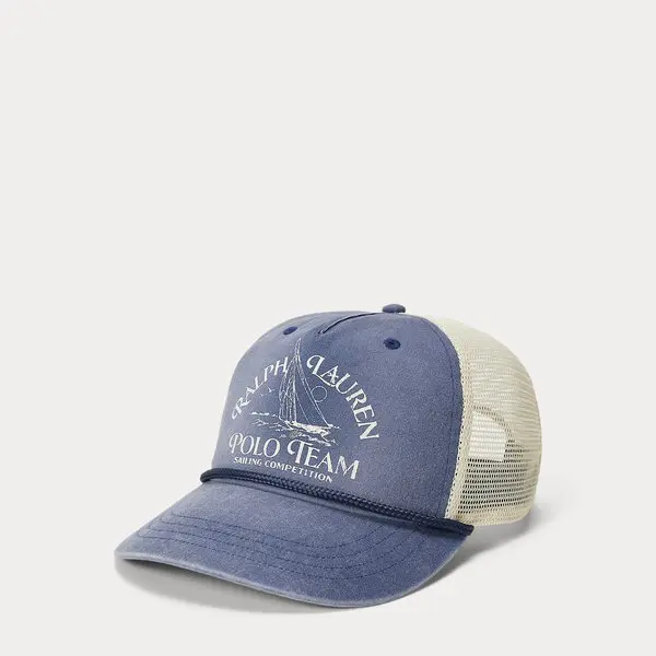 Ralph Lauren Twill Trucker Cap - Light Navy