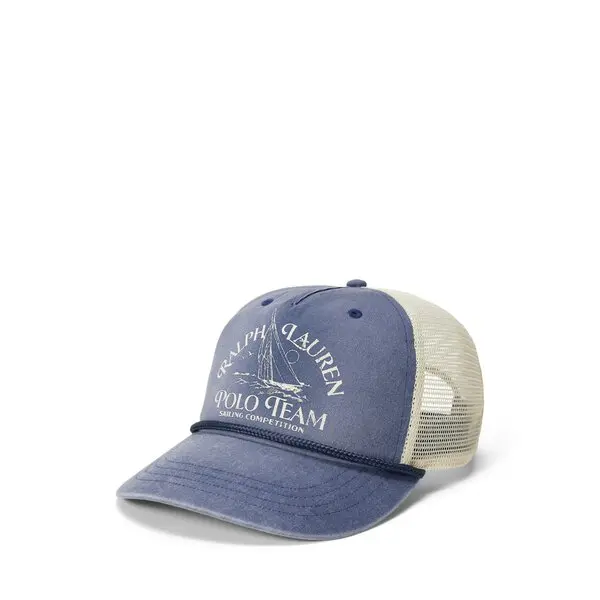 Ralph Lauren Twill Trucker Cap With Graphic