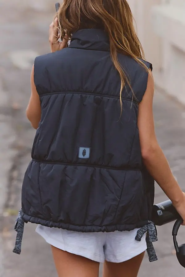 Free People Easy Breezy Puffer Vest - Black