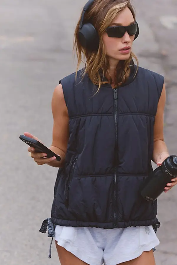 Free People Easy Breezy Puffer Vest - Black