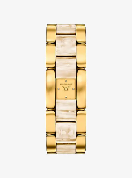 Michael Kors Petite Darrington Gold-tone And Tortoiseshell Acetate Watch - Natural