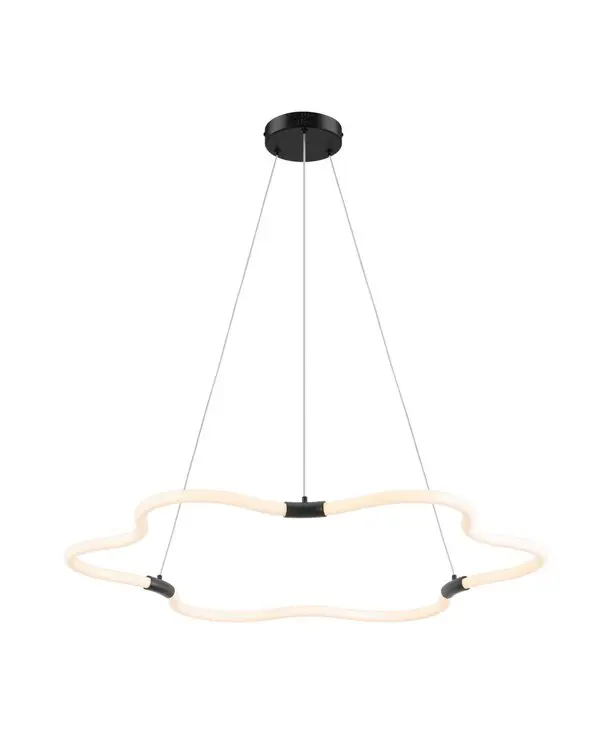 JONATHAN Y Nuvola Contemporary Minimalist Metal/acrylic Adjustable Dimmable Cloud Integrated Led Chandelier - Black