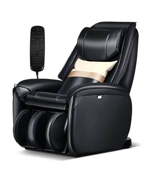 COSTWAY Massage Chair Full Body Sl Track Zero Gravity With Pillow Reversible Footrest Heat - Black