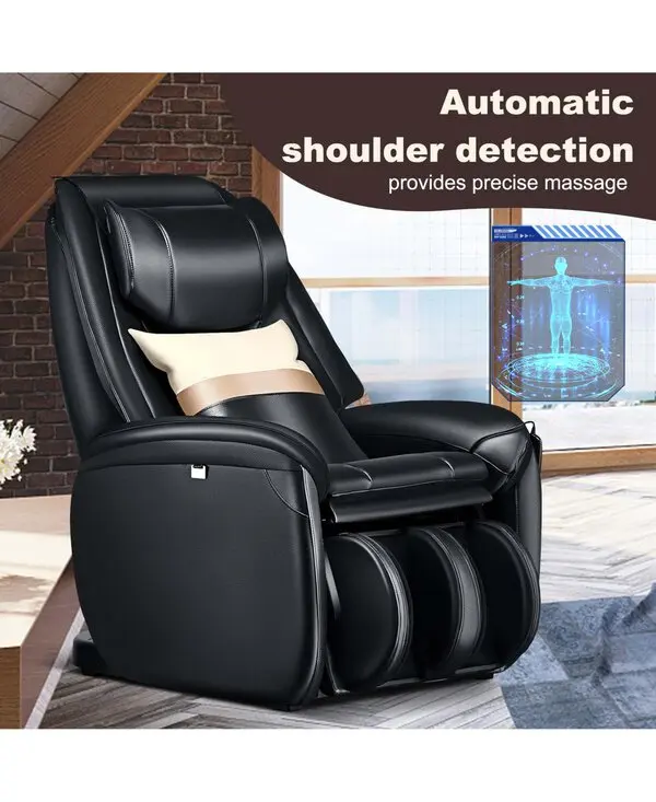 COSTWAY Massage Chair Full Body Sl Track Zero Gravity With Pillow Reversible Footrest Heat