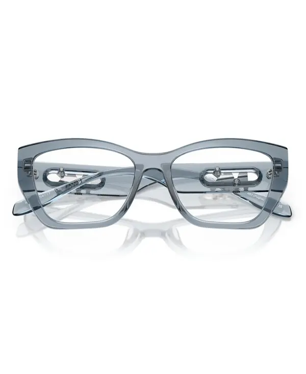 Michael Kors Rectangle Full Rim Eyeglasses - Denim Transparent