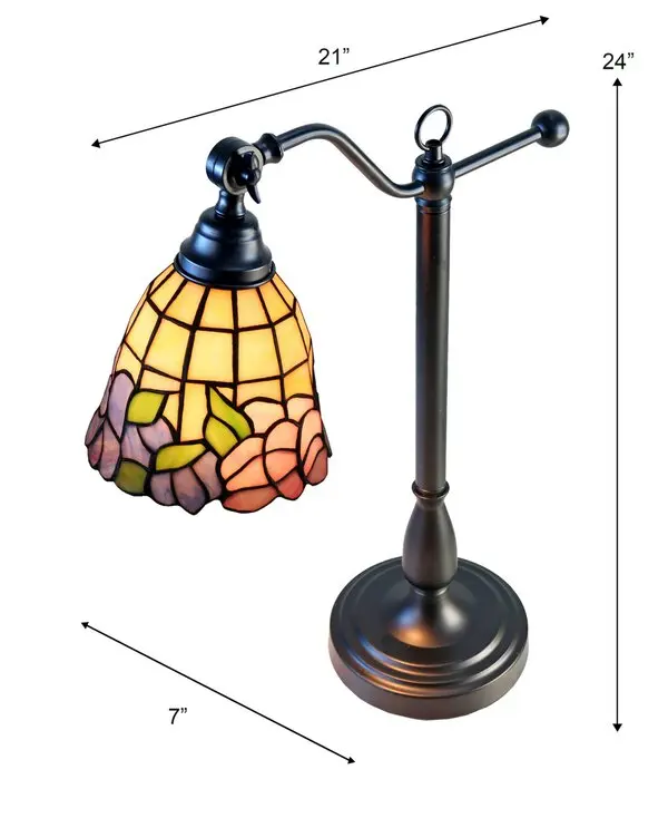 DALE TIFFANY De Anza 24" Handmade Tiffany Desk Lamp