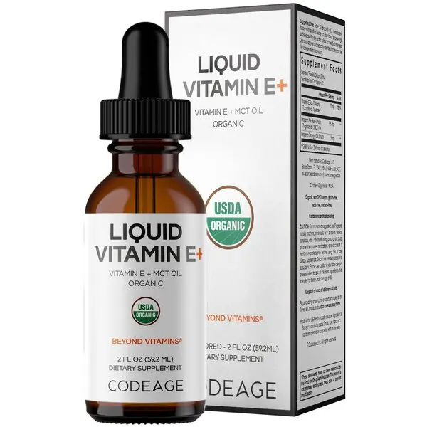 CODEAGE Liquid Vitamin E+ Usda-certified Organic Vitamin E 2-month Supply - Open Miscellaneous