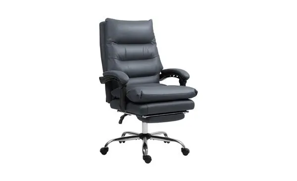 SLICKBLUE Massage Office Chair With Lumbar Support And Reclining Function - Dark Grey