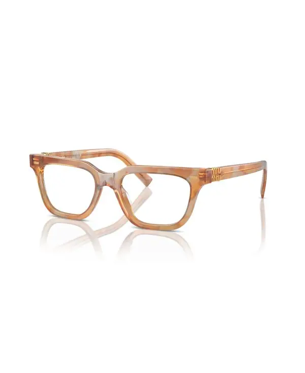 Miu Miu Rectangle Eyeglasses - Cream Havana