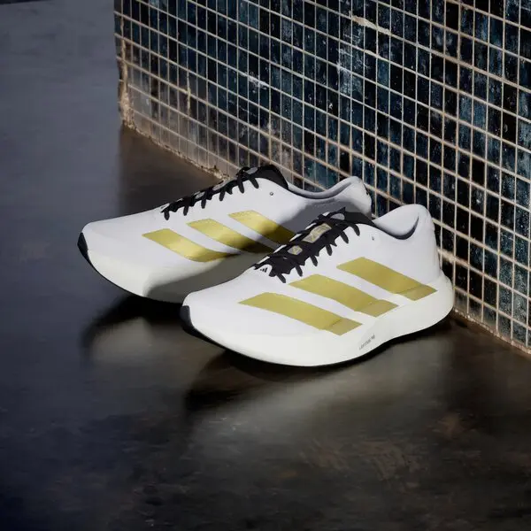 Adidas Adizero Evo Sl Woven Sneakers - Cloud White / Matte Gold / Core Black