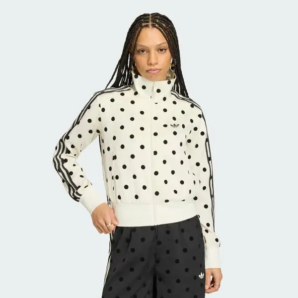 Adidas Satin Polka Dots Tt Track Top - Off White