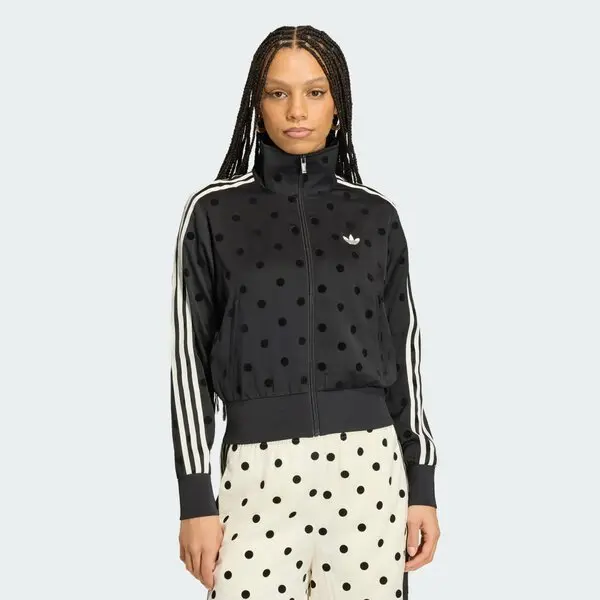 Adidas Satin Polka Dots Tt Track Top - Black