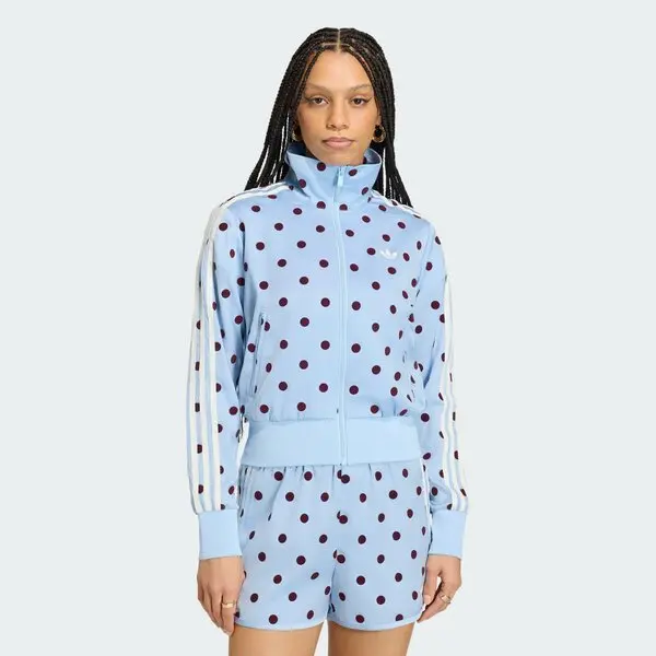 Adidas Satin Polka Dots Tt Track Top - Clear Sky