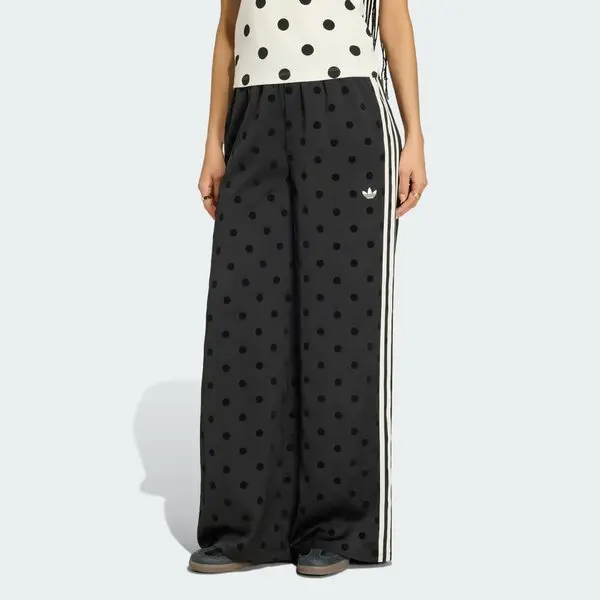 Adidas Satin Polka Dots Wide Leg Pant - Black