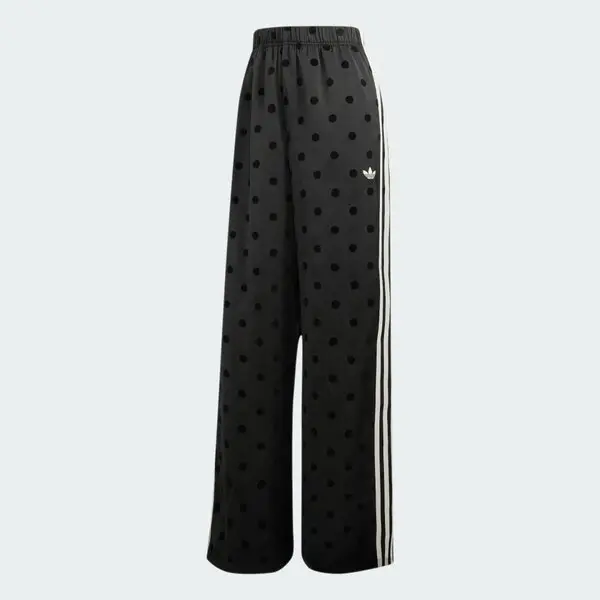 Adidas Satin Polka Dot Wide Leg Pants - Black