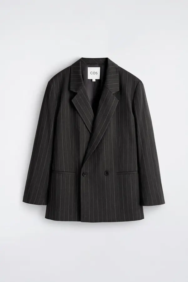 Cos Pinstriped Double-breasted Blazer