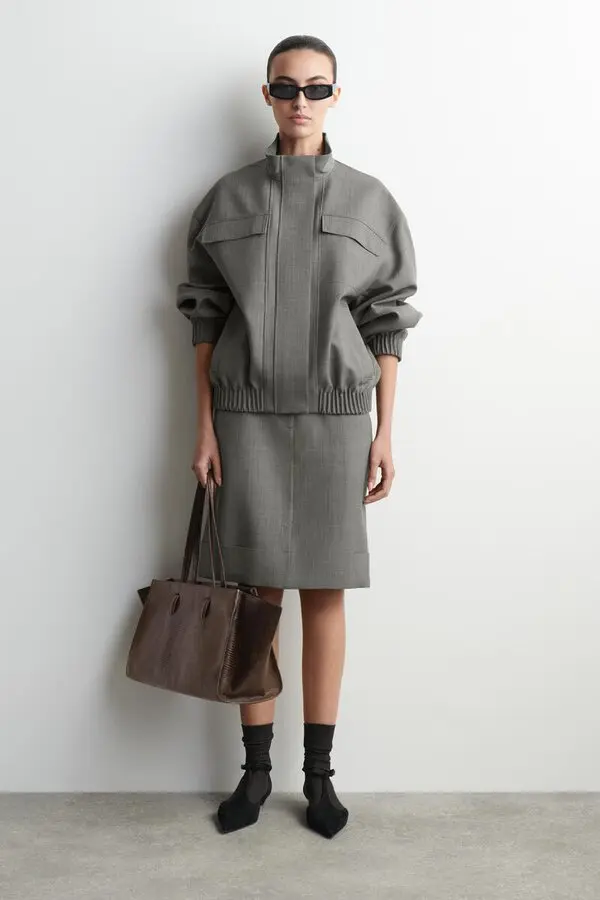 Cos Monument Leather Tote Bag