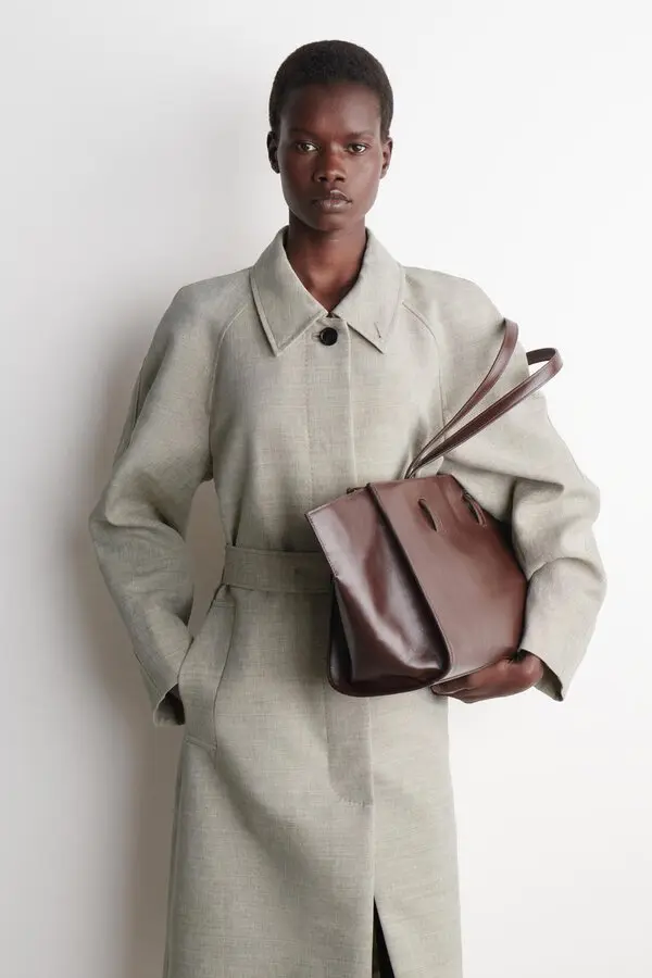 Cos Monument Leather Tote Bag