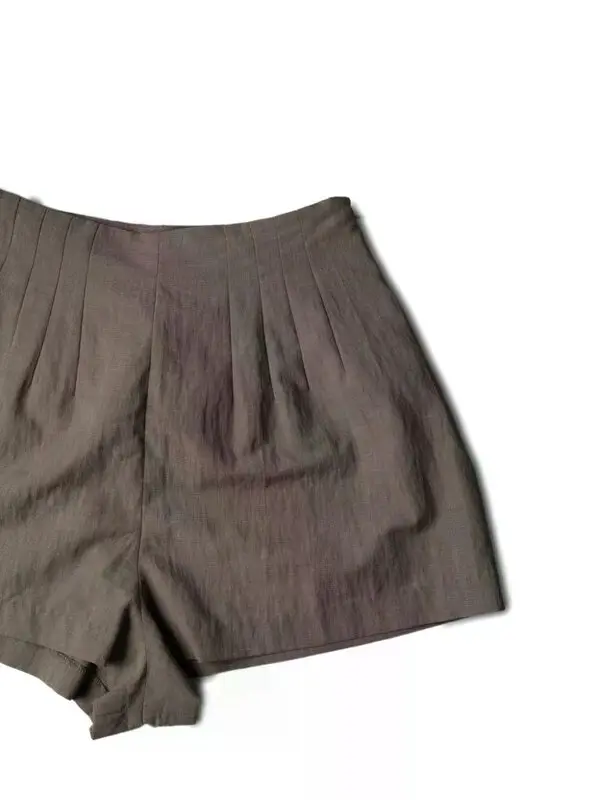 Staud Magpie Pleated Shorts - Neutrals