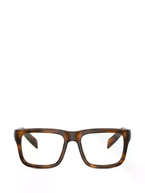 Prada Square Frame Eyeglasses - Brown
